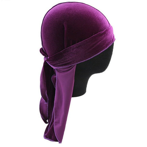 Velvet Durag Silky Hat Cap Unisex Women Premium Designer Doo Rag Wave