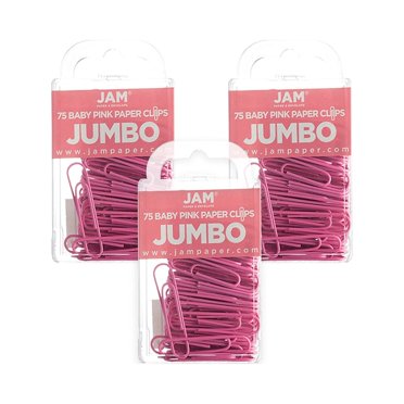 JAM Colorful Jumbo Paper Clips, Large 2 inch, Pink Paperclips, 75/Pack ...