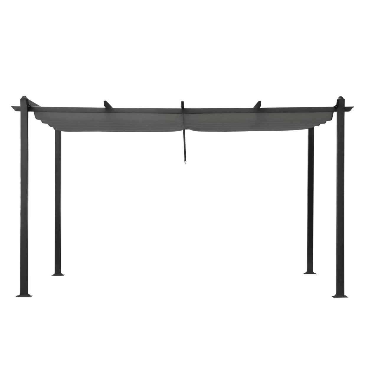 Wrought Iron Gazebo with Large Shade Cloth , Dark Gray Adjustable ...