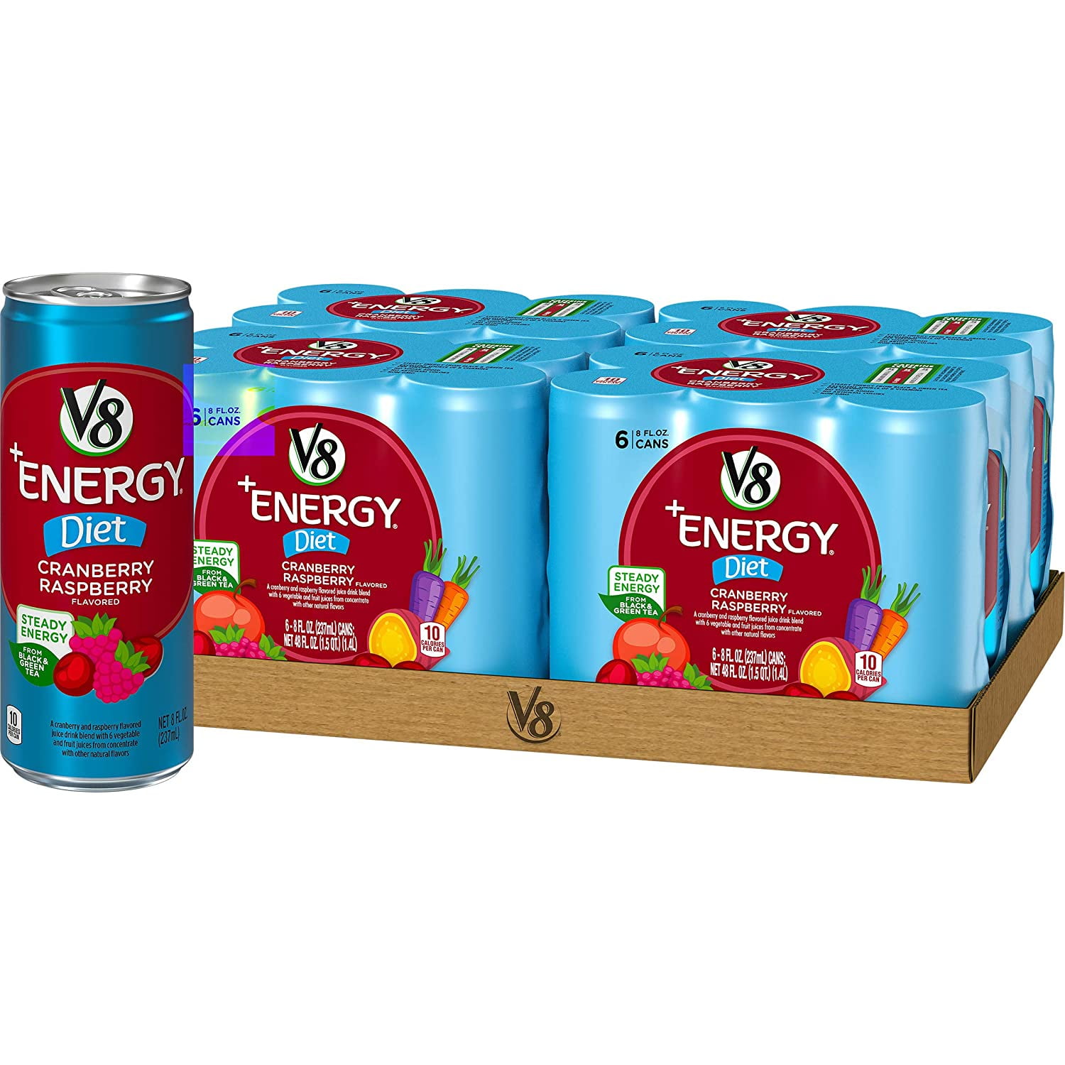 V8 +Energy Diet Variety Pack, Healthy Energy Drink, Diet Strawberry ...