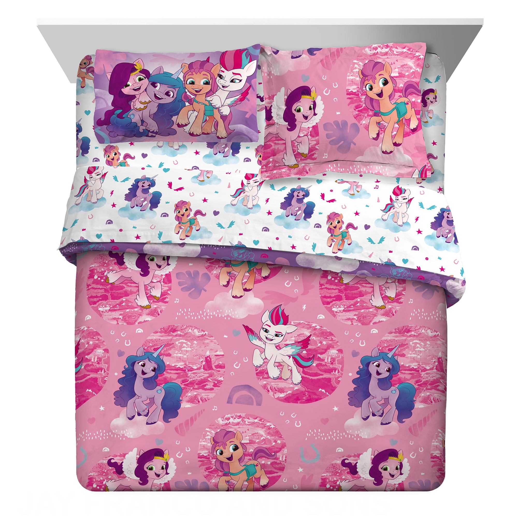 My Little Pony Kids Full Bed in a Bag, Comforter Sheets and Sham, Pink ...
