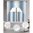 Blue White Ombre Kitchen Curtain and Valance Set 3 Pieces,Rod Pocket ...