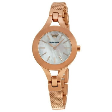 Emporio Armani Women's Retro Mother of Pearl Gold-Tone Watch AR1907 ...