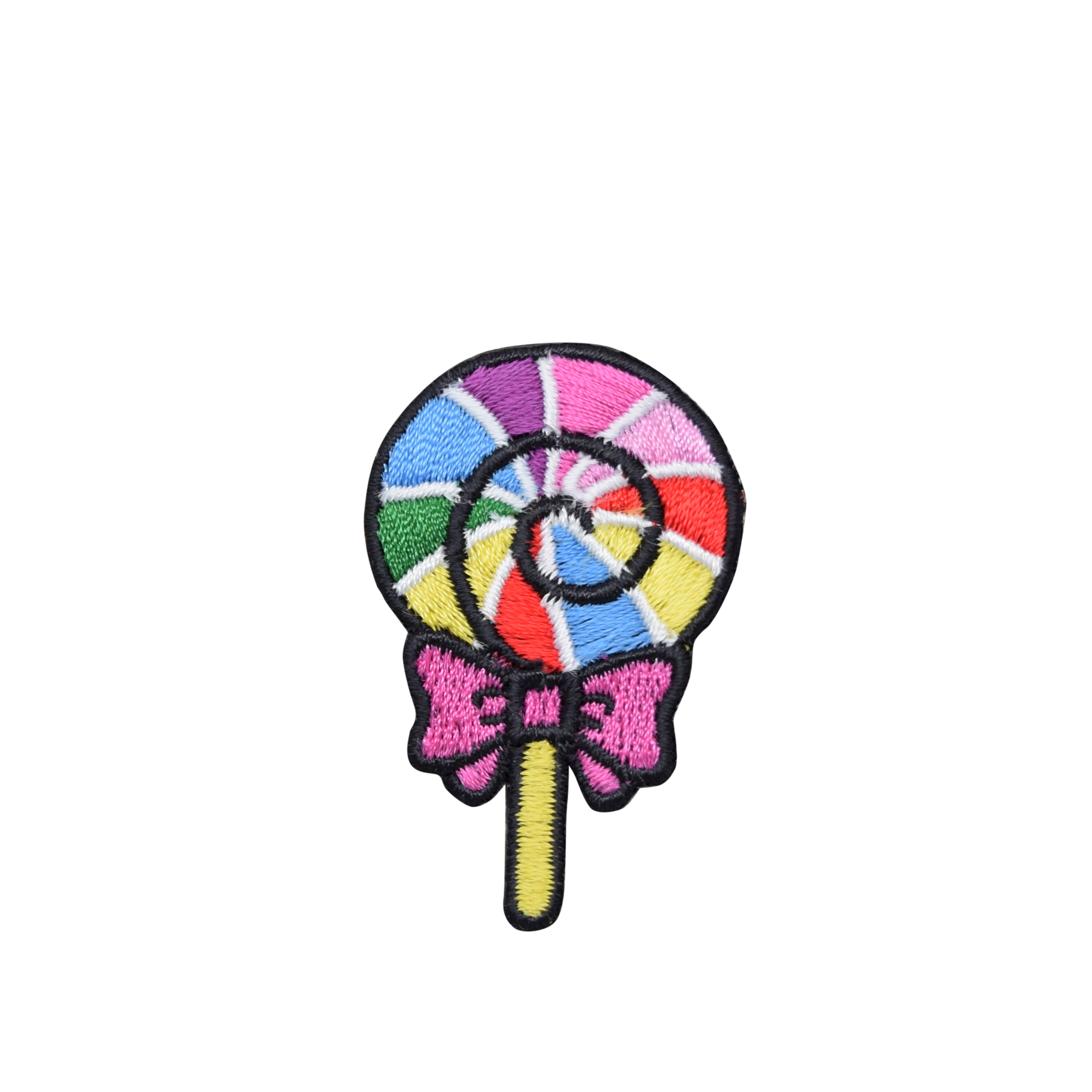Colorful Lollipop Candy with Bow Iron On Embroidered Applique Patch ...
