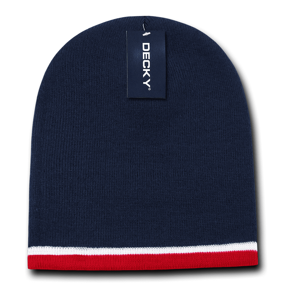 Decky Double Striped Three 3 Tone Beanies Beany For Men Women Knitted ...