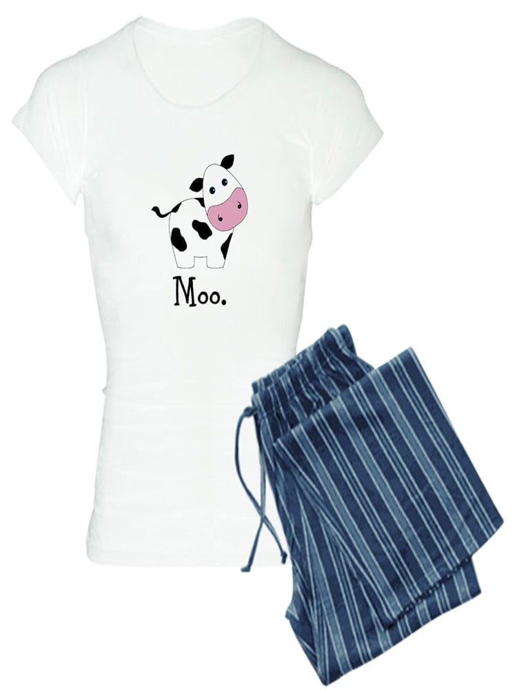 CafePress - Moo Cow Pajamas - Women's Light Pajamas - Walmart.com