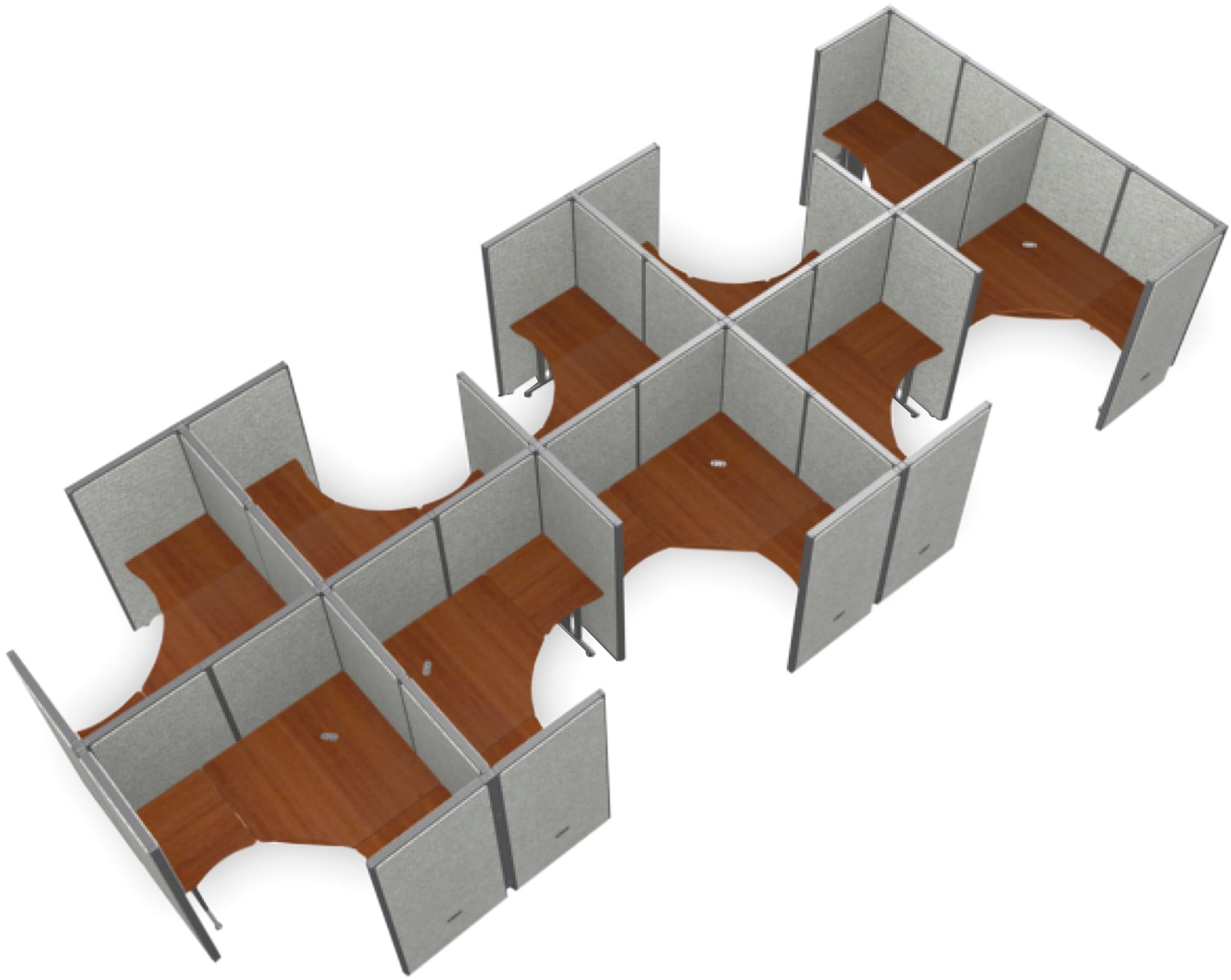 OFM RiZe Series 63" x 60" 1-Unit Full Vinyl Panels Workstation Kit, 2 x ...