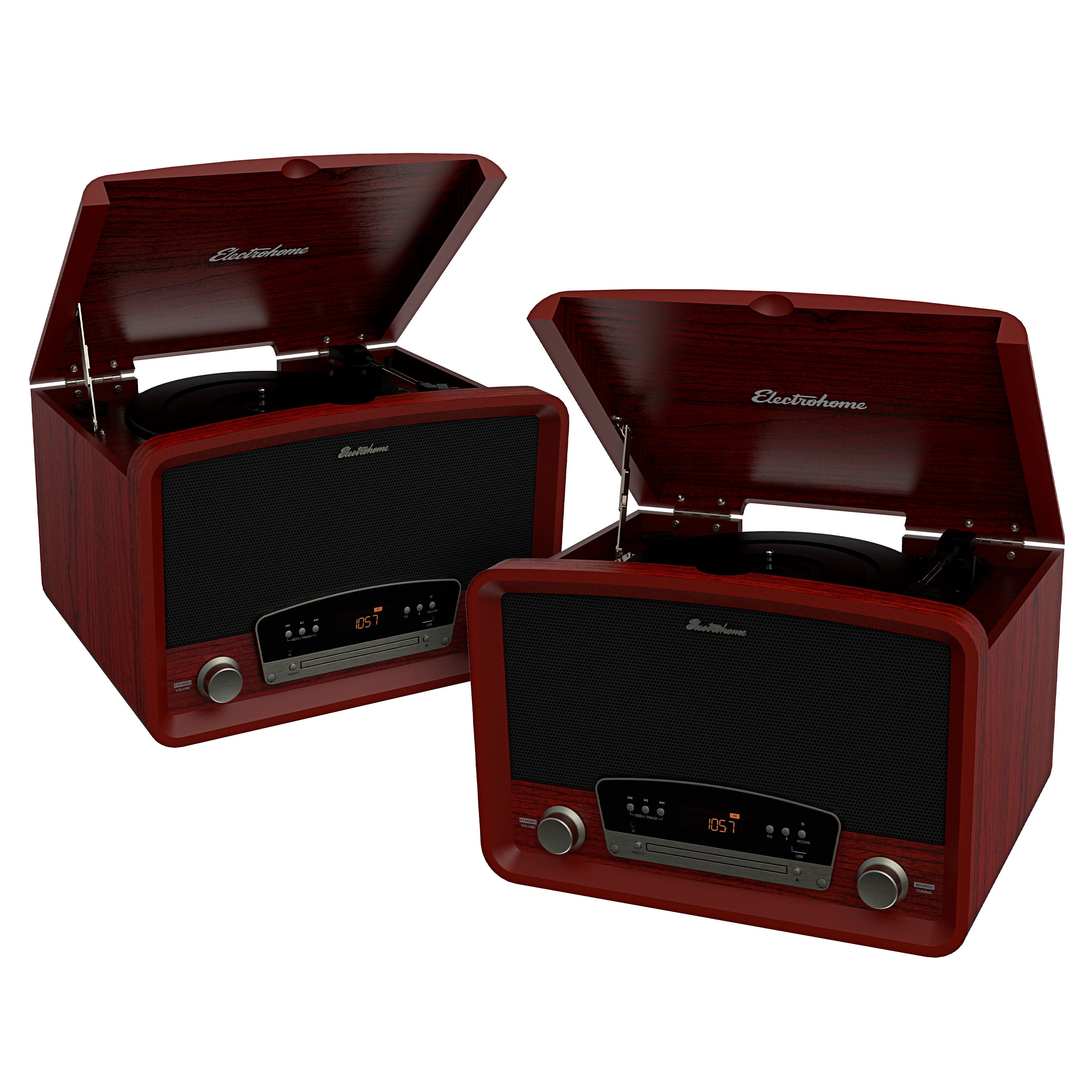 Electrohome Kingston 7-in-1 Vintage Vinyl Record Player Stereo System ...