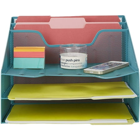 Mind Reader MESHBOX5-TUR Organizer 5 Desktop Document Letter Tray for ...