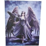 Ebros Anne Stokes Raven Crow Dark Angel Fey Wood Framed Picture Wall ...