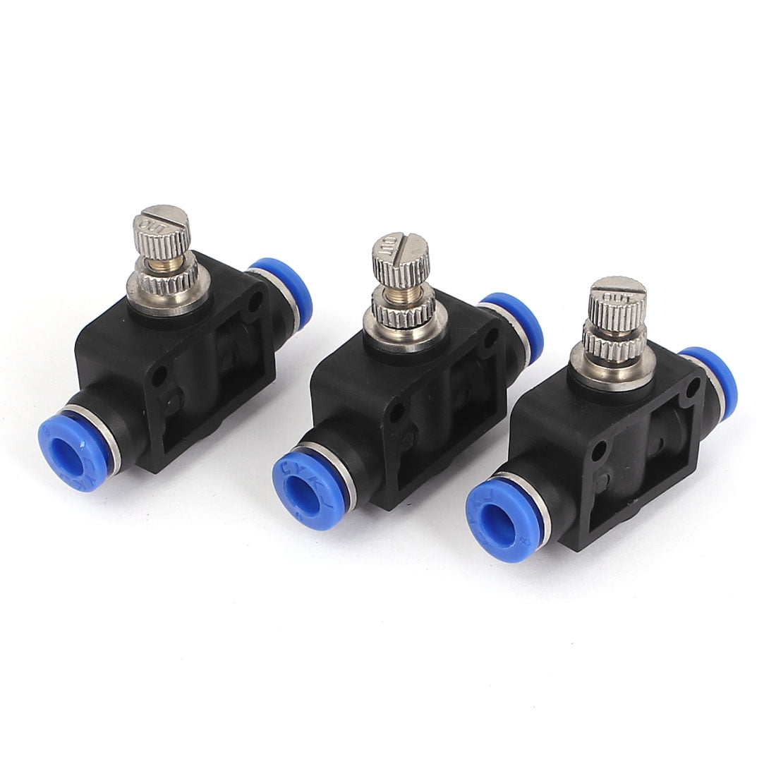 3pcs 6mm Tube Union Flow Speed Controllers Regulators Pneumatic Push in ...