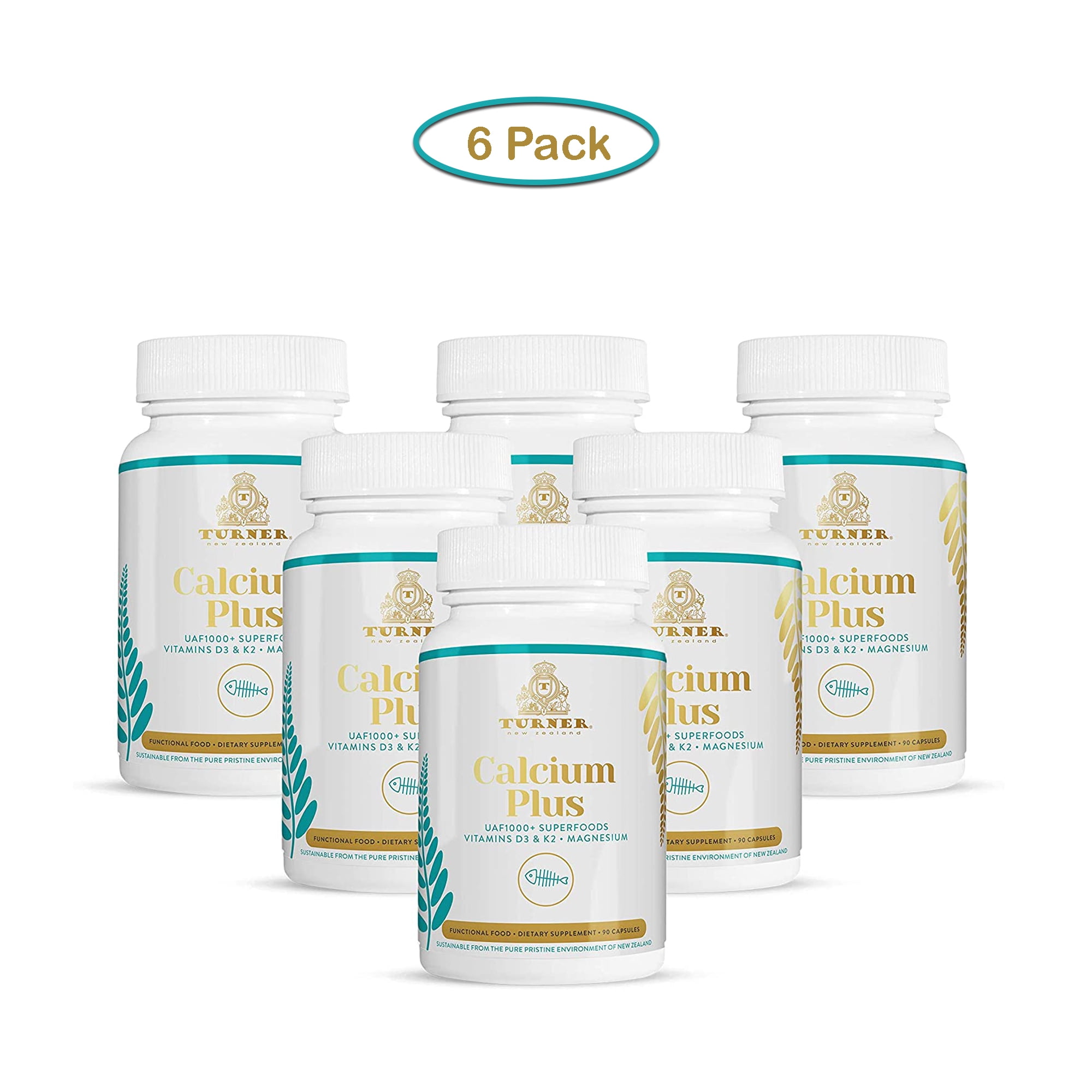 TURNER Calcium Plus All-Natural Marine Calcium Supplement for Bone ...