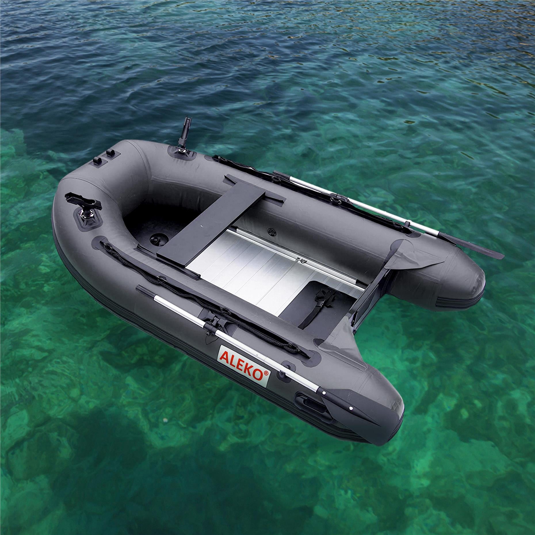 ALEKO BTF250G PRO Fishing Inflatable Boat with Aluminum Floor, Front ...
