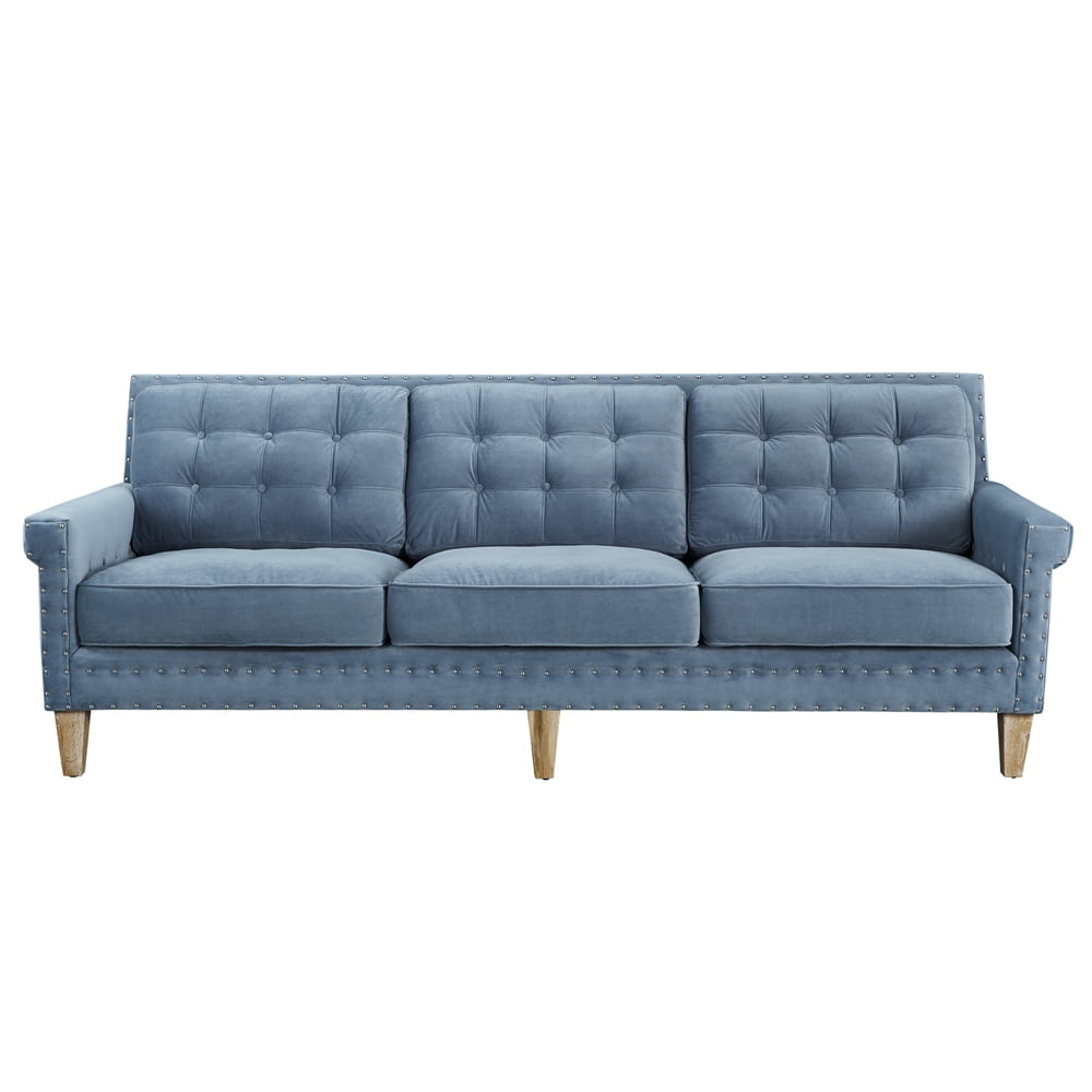Jonathan Blue Velvet Sofa - Walmart.com