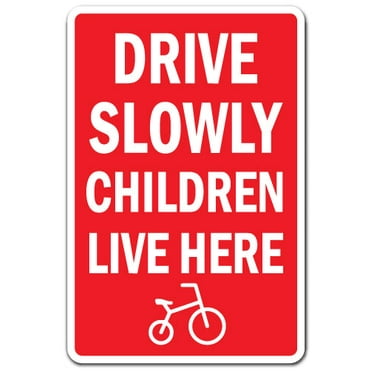 DRIVE SLOW KIDS AT PLAY Metal Street Sign Child Safety Caution/Children ...