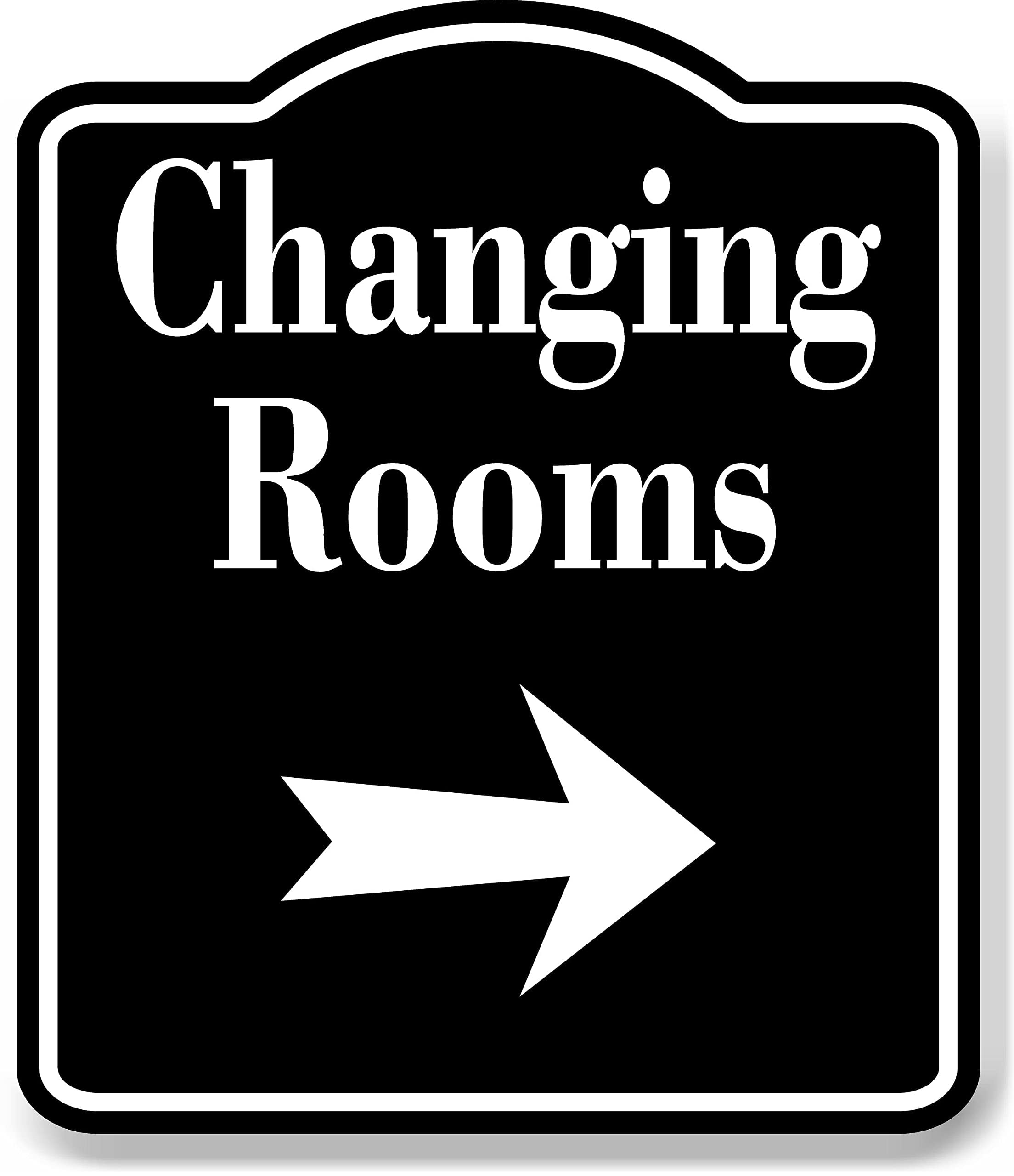 Changing Rooms Right Arrow BLACK Aluminum Composite Sign - Walmart.com