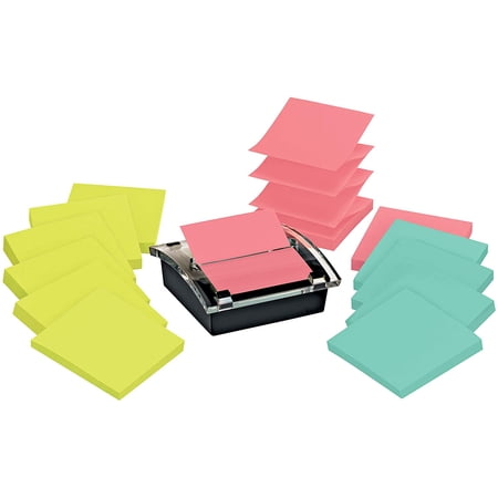 Post-It Notes Dispenser for 3" x 3" Sticky Notes, Includes 12 Pads ...