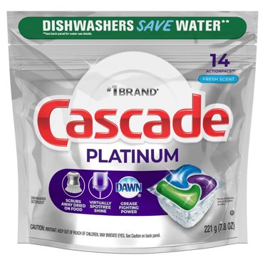 Cascade Total Clean ActionPac Dishwasher Detergent Pacs Lemon Scent ...