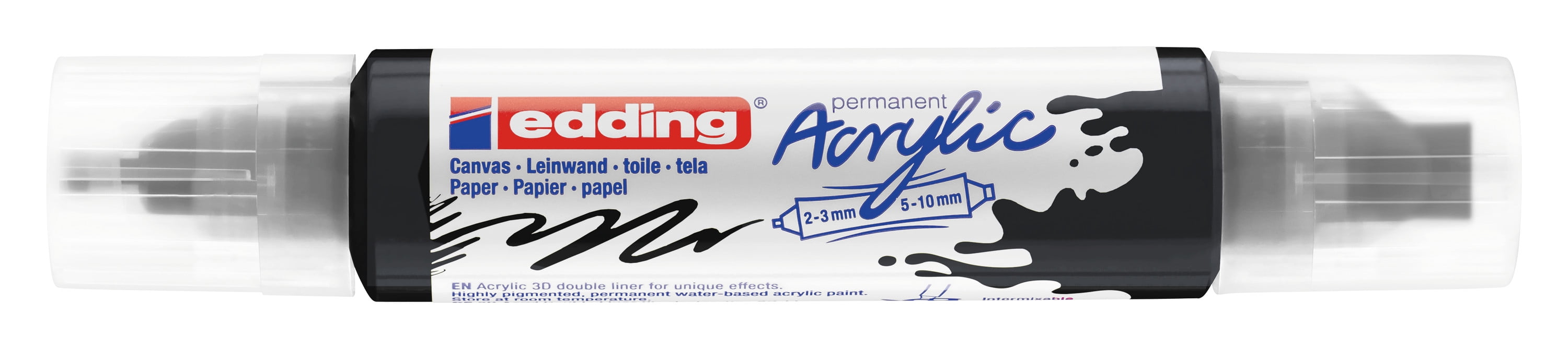 edding 5400 Acrylic 3D Double Liner, Black - Walmart.com