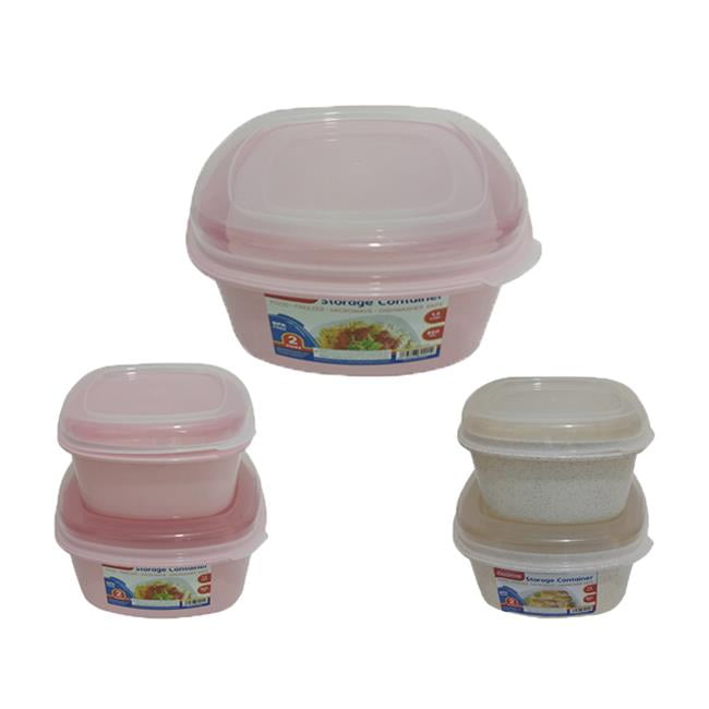 FamilyMaid 88240A Square Food Container, 3 Assorted Color - Big ...