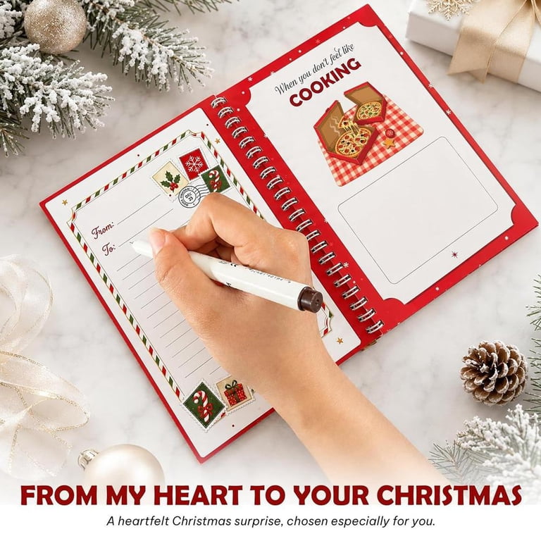 Christmas Gift Card Book, 5x7in DIY Bound Holiday Gift Booklet,10-Pages ...