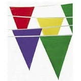 Colorful Birthday Bunting: 100' Multi Color Pennant Banner Flags Party ...