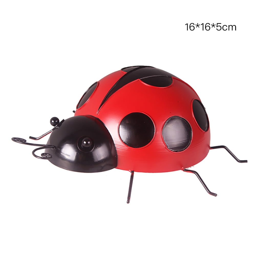 Painted Metal Garden Wall Art Decorative Cute 3D Colorful Ladybugs ...