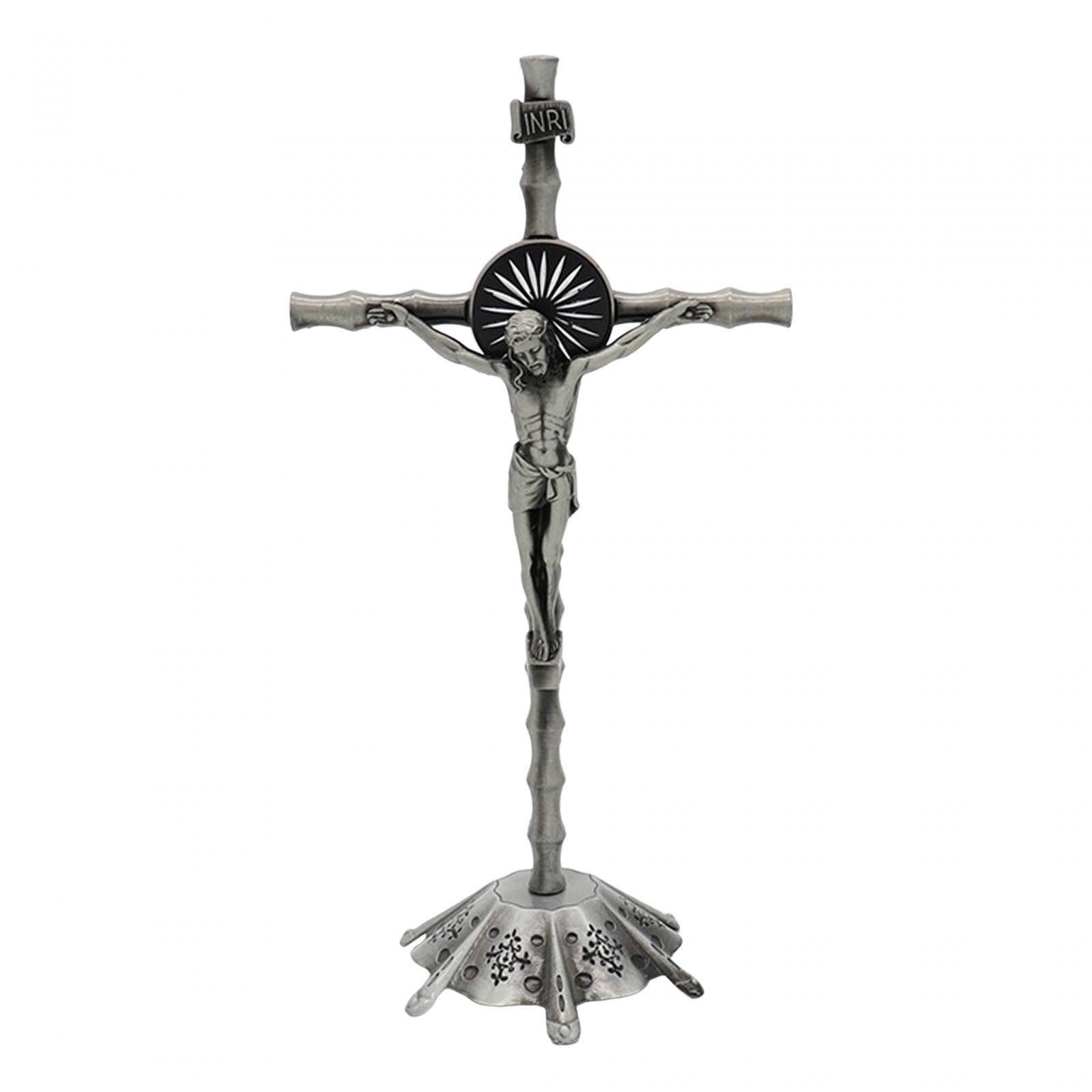 Crucifix Figurine Crucifix Wall Cross Sculpture Prayer Crucifix Metal ...