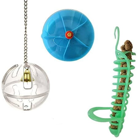 Parrot Foraging Feeder Bird Food Basket Bird Cage Feeder Ball with Bell ...