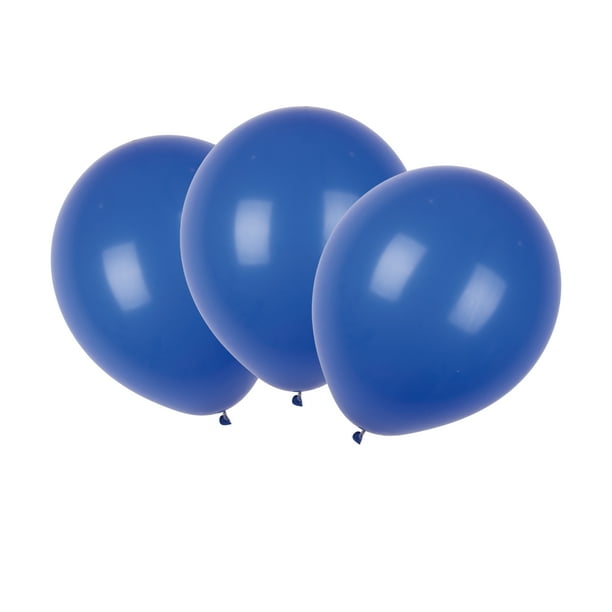 Way to Celebrate 17 inch Blue Round Balloons, Party Balloons, 3 Pieces ...