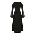 Ashirexll Dresses For Women Mesh Bell Sleeve Dress For Women Casual