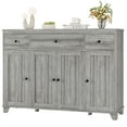 Homfa 47'' Buffet Cabinet, Gray Sideboard with 3 Drawers, Modern Coffee Bar for Kitchen Dining ...
