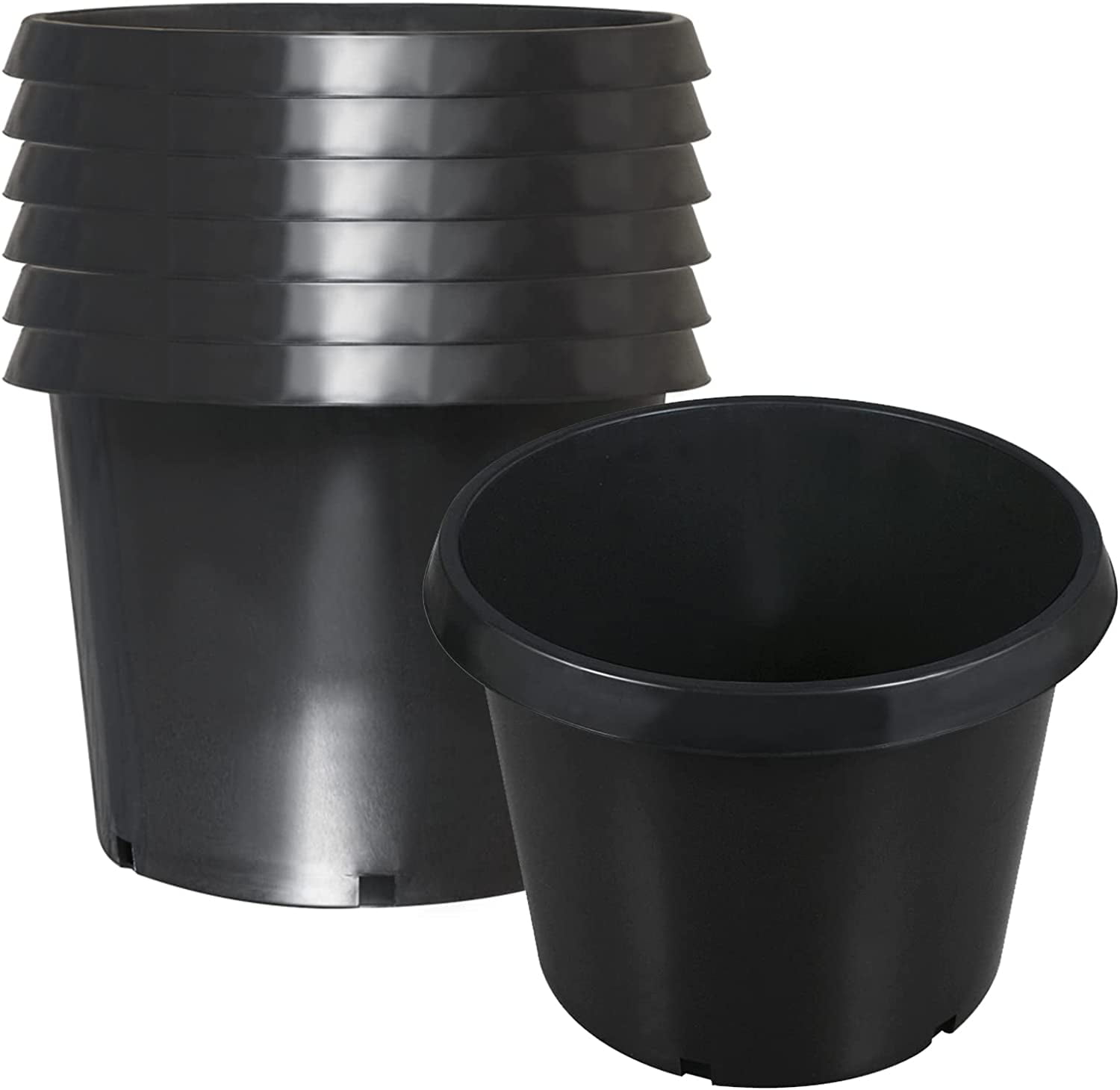 SEBLAFF 5 Pcs Plastic Plant Nursery Pots, 20 Gallon Seed Starting Pot ...