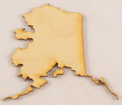 Alaska State Cutout Size:Small 4" x 3.68" (Package of 10) Thickness:1/4 ...