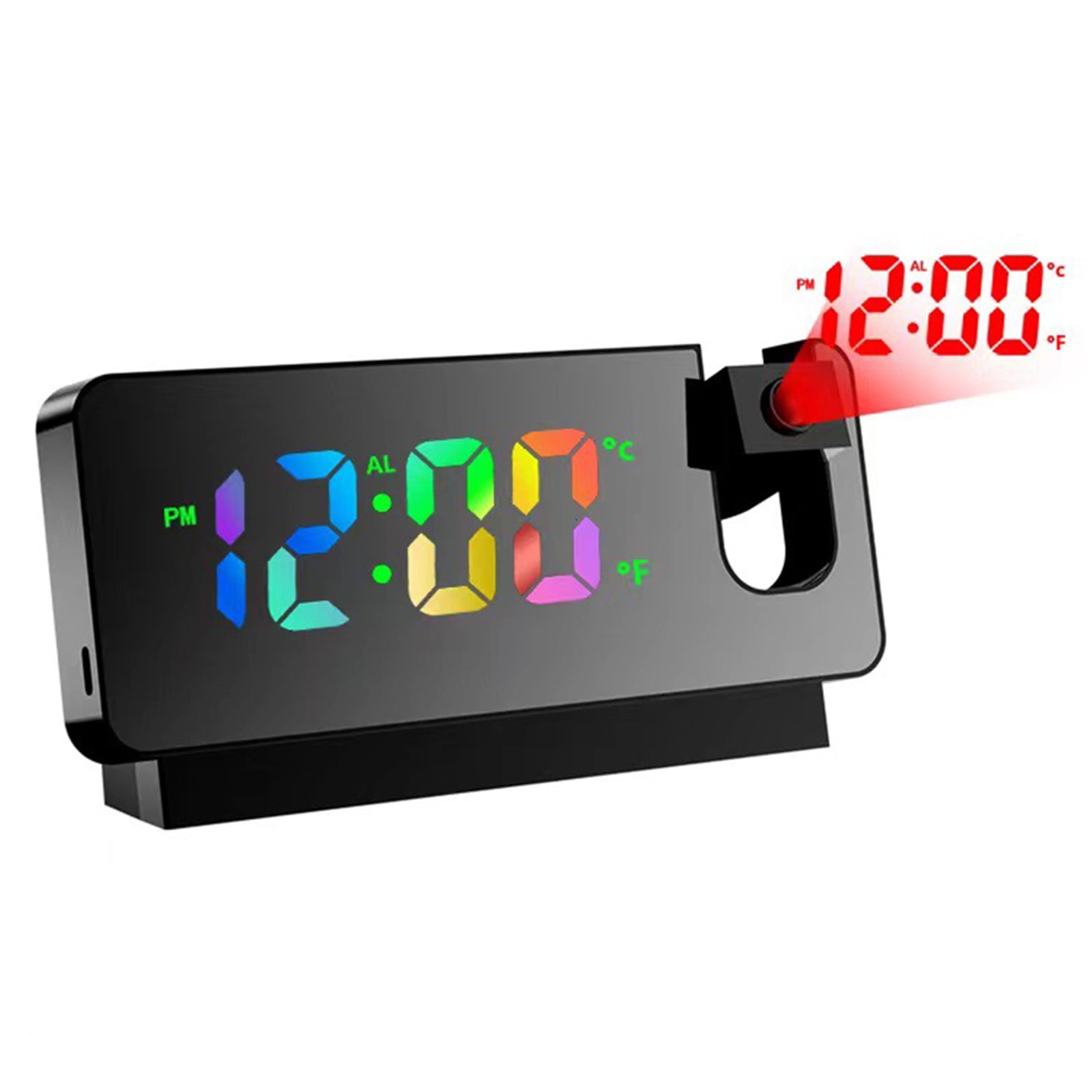 AQOTER Projection Digital Alarm Clock for Bedroom,Large Display LED ...