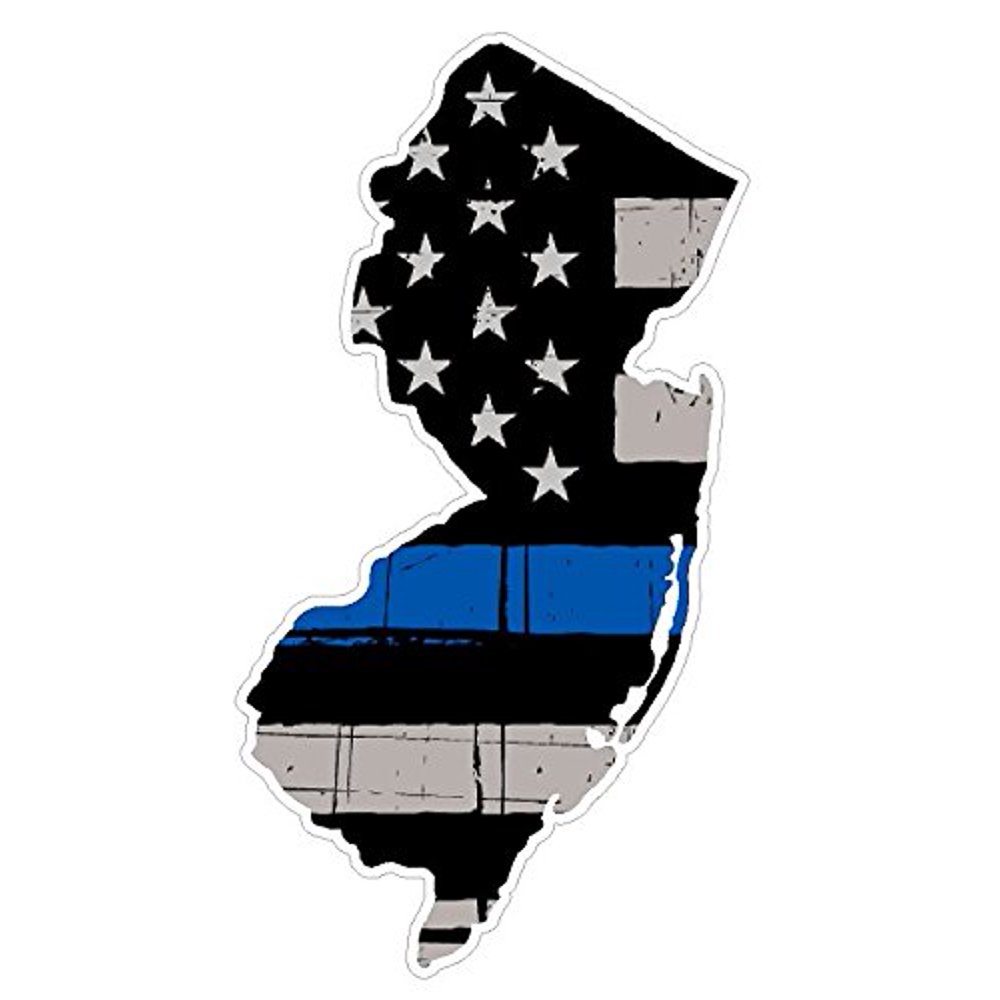 New Jersey State (V31) Thin Blue Line Vinyl Decal Sticker Car/Truck ...