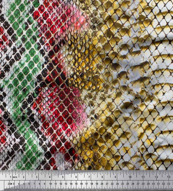 Soimoi Modal Satin Fabric Snake Animal Skin Print Fabric by The Yard 42 ...