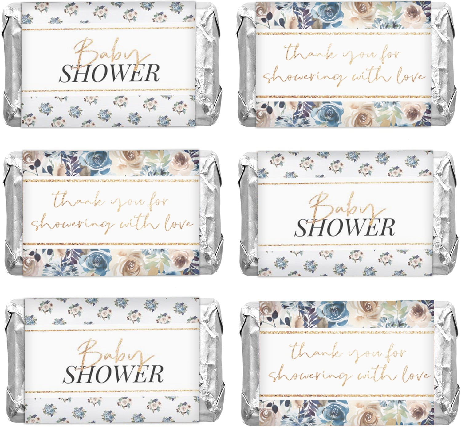 Inkdotpot Pack of 90, Baby Shower Candy Wrappers, Mini Candy Bar ...