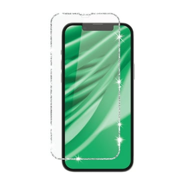 onn Glitter Frame Glass Screen Protector with Easy Application Tray for ...