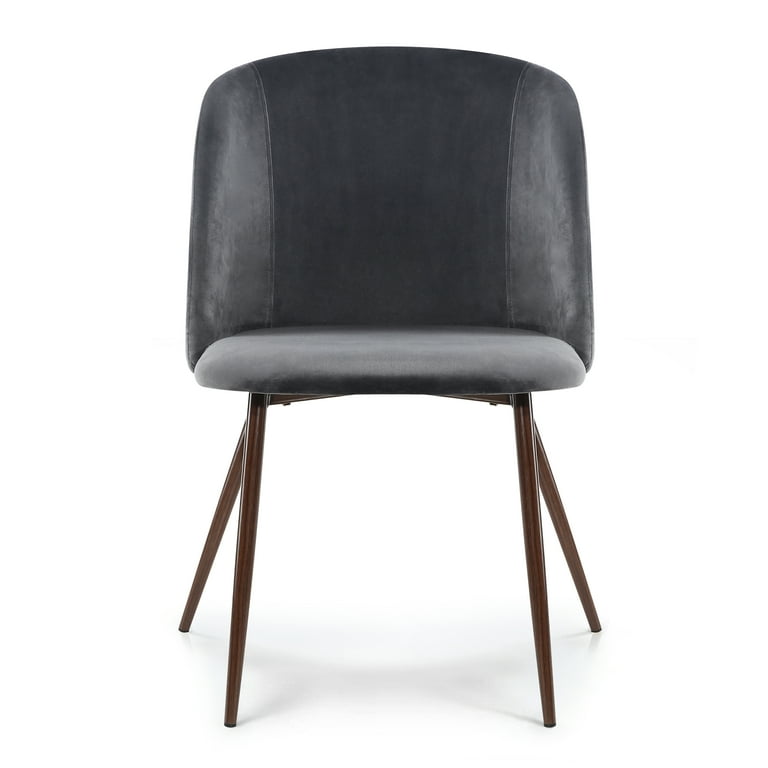 Edgemod Kantwell Velvet Dining Chair in Cool Charcoal Set of 2