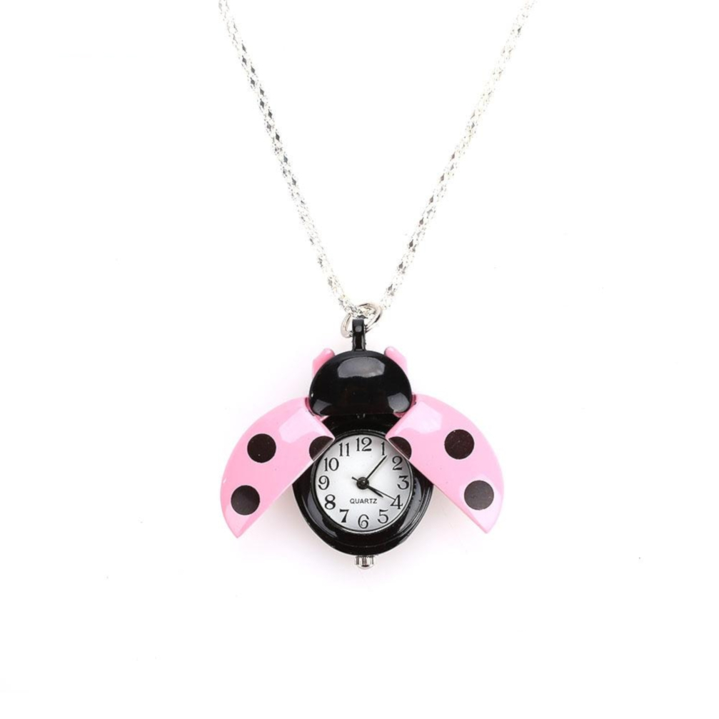 Rowena J - Black and White Ladybug Beetle Anti-Tarnish Pocket Watch ...