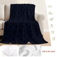 Abstrac Plant Fleece Throw Blanket Black Blue Flower Ethnic Style Ultra ...
