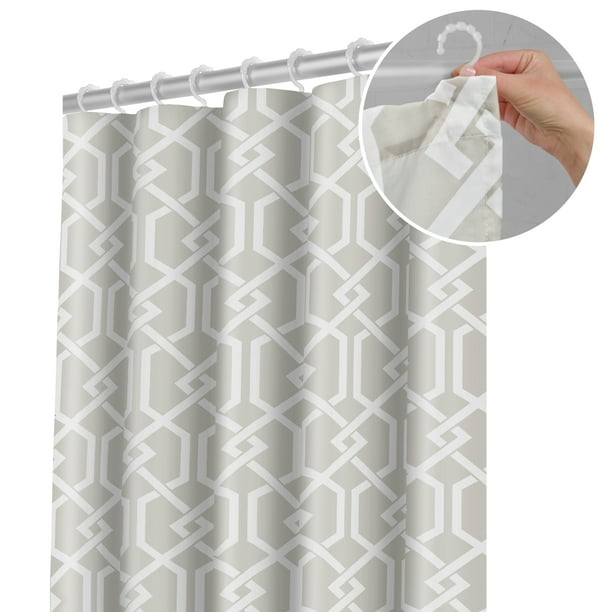 Maytex Smart Curtain Celtic Fabric Shower Curtain with Attached Roller ...