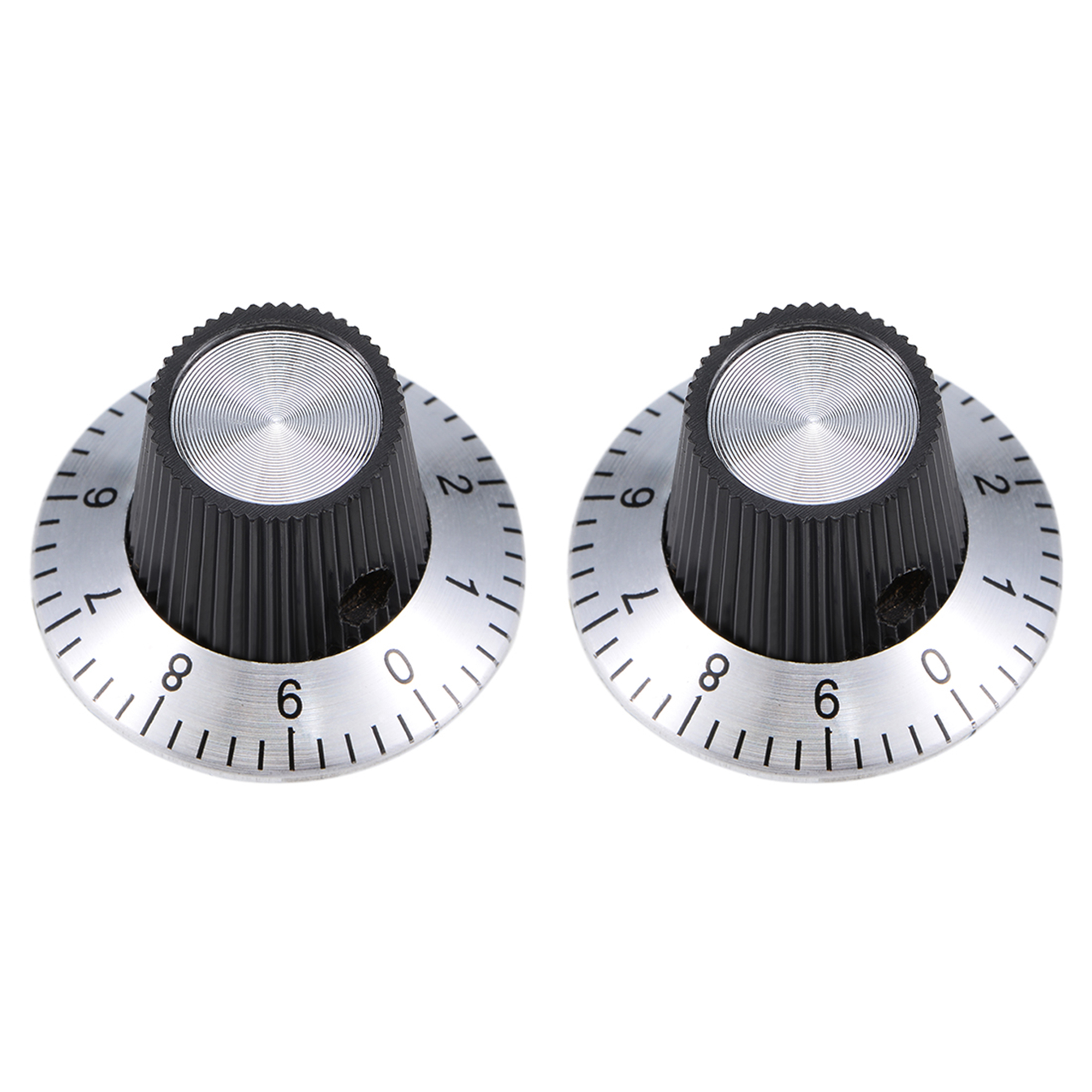 2Pcs 29x18mm Aluminium Alloy Potentiometer Rotary Knob w Dial Face ...