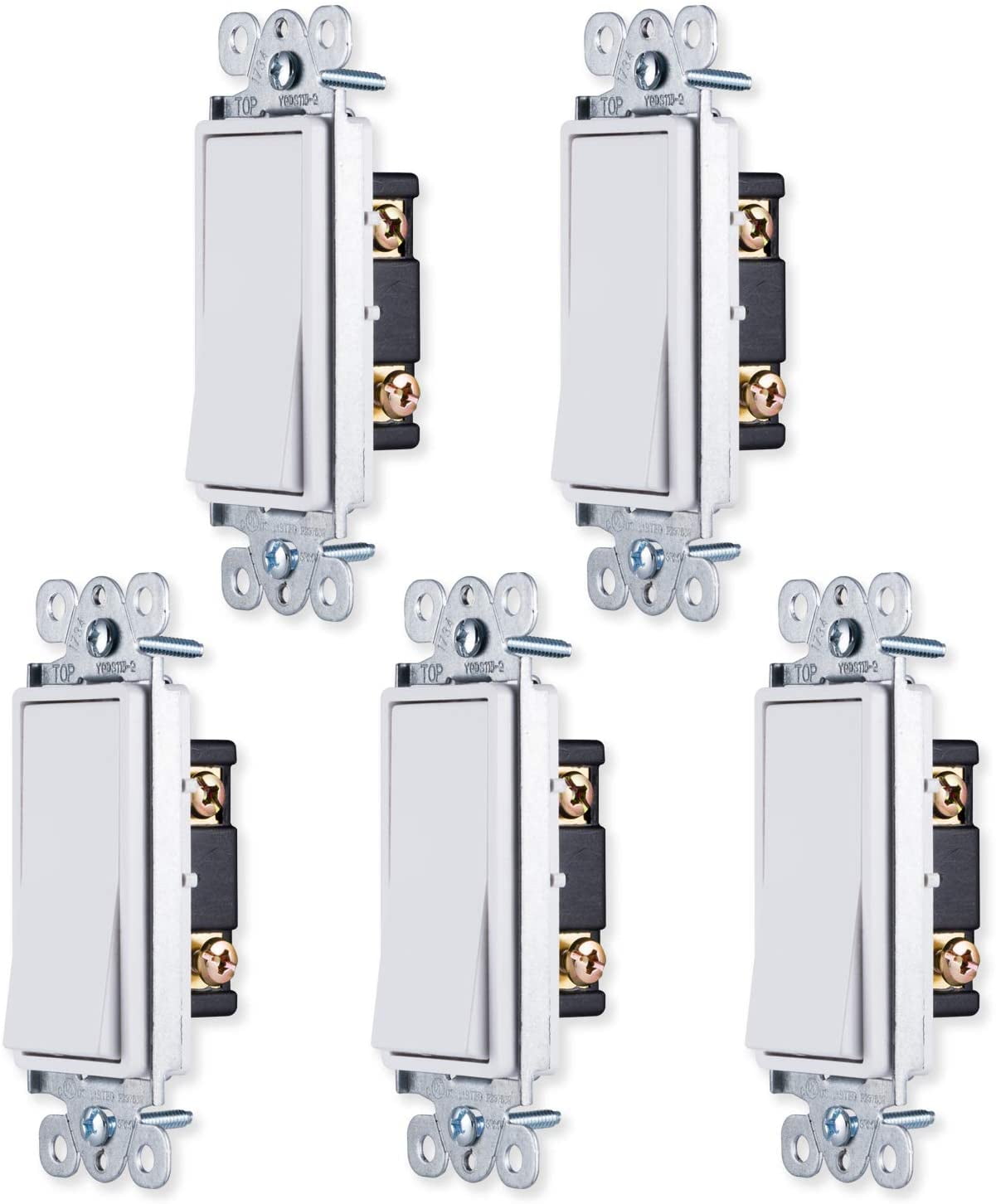 GENERAL ELECTRIC UltraPro Grounding Paddle Switch, 15A, White - 44017 ...