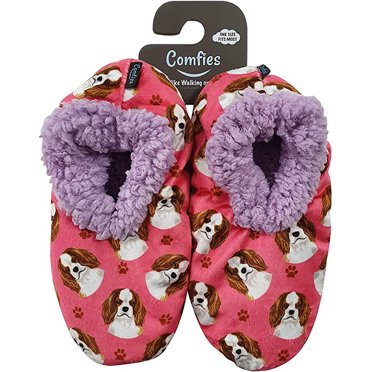 Comfies Womens Yellow Labrador Dog Slippers - Sherpa Lined Animal Print ...