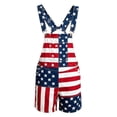 Bib Overalls for Men Simple Clean American Flag Print Short Romper 4th ...