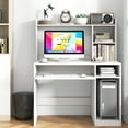 Gymax Home Office Computer Desk with Storage Shelves and Built-in ...