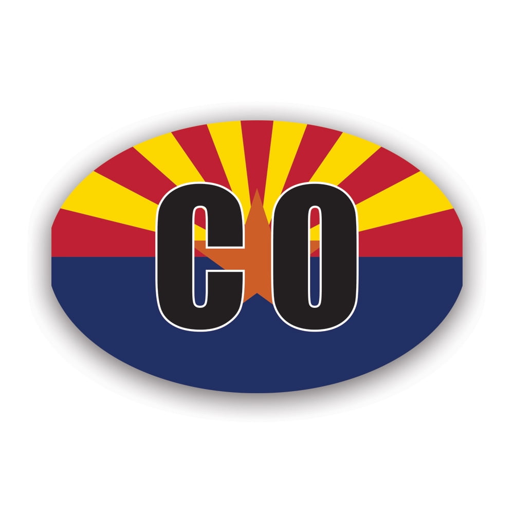Arizona Flag Oval Sticker Decal - Self Adhesive Vinyl - Weatherproof ...