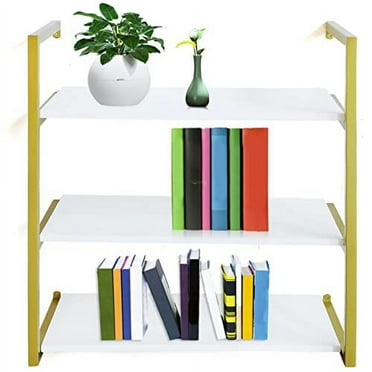 Floating Shelves Wooden Wall Mounted Storage Rack 3-Tier Gold - Walmart.com